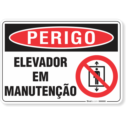 PLACA CUIDADO ELEVADOR PARADO - isinaliza
