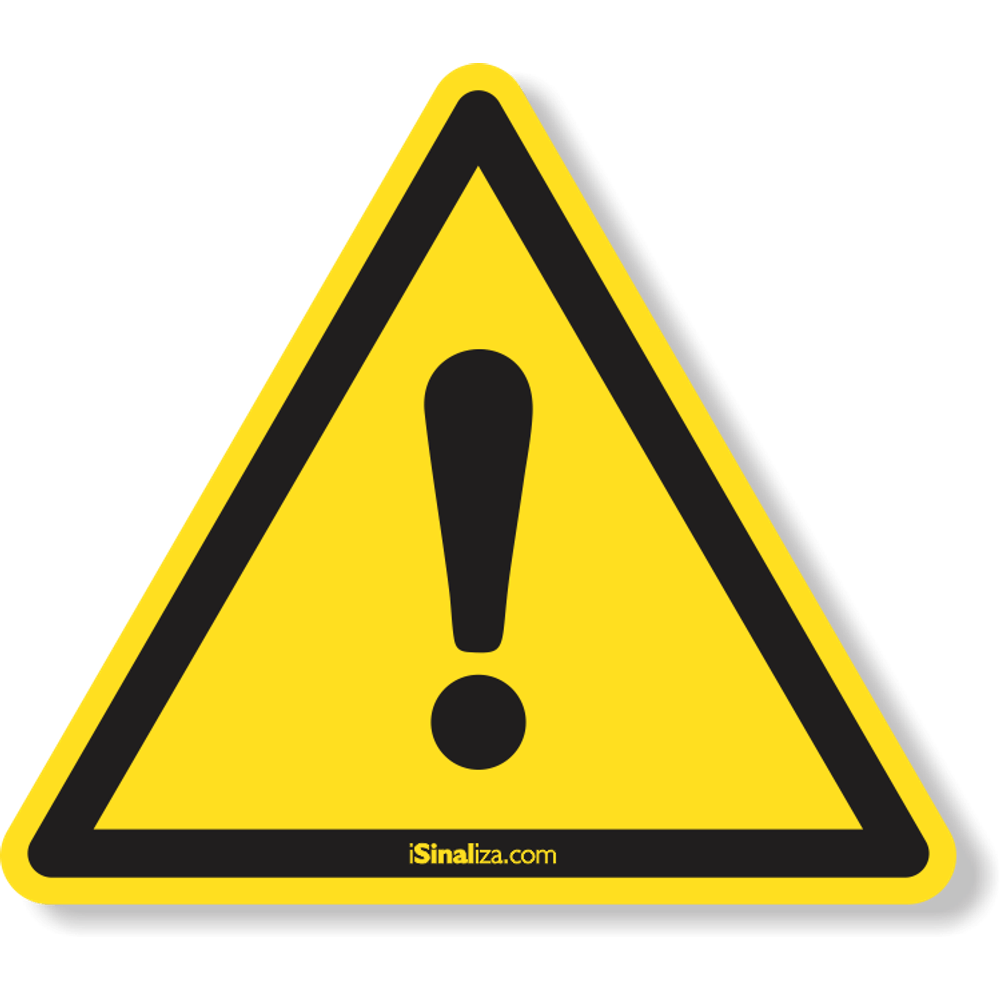 ETIQUETA ISO W001 SINAL DE AVISO GERAL - 10 UNIDADES - isinaliza