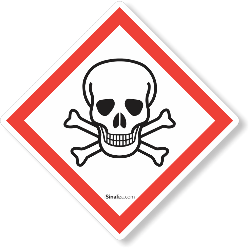 ETIQUETA GHS RISCO DE MATERIAL TÓXICO - 10 UNIDADES - isinaliza