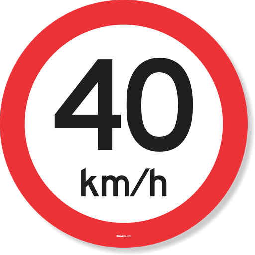 PLACA VELOCIDADE MÁXIMA PERMITIDA 40 KM/H R-19 - isinaliza