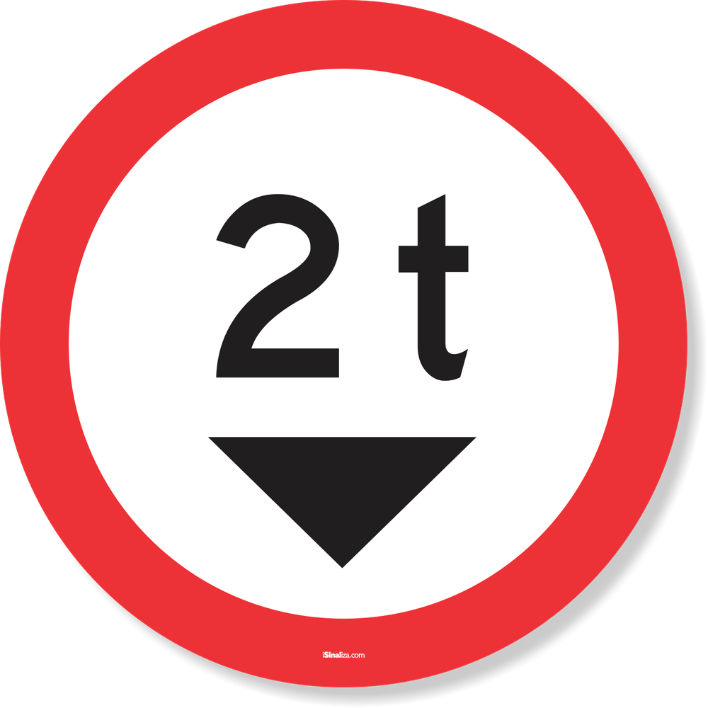 PLACA PESO BRUTO TOTAL MÁXIMO PERMITIDO 2 TONELADAS R-14 - isinaliza