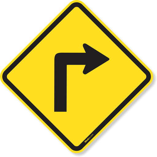 PLACA CURVA ACENTUADA À DIREITA A-1B - isinaliza