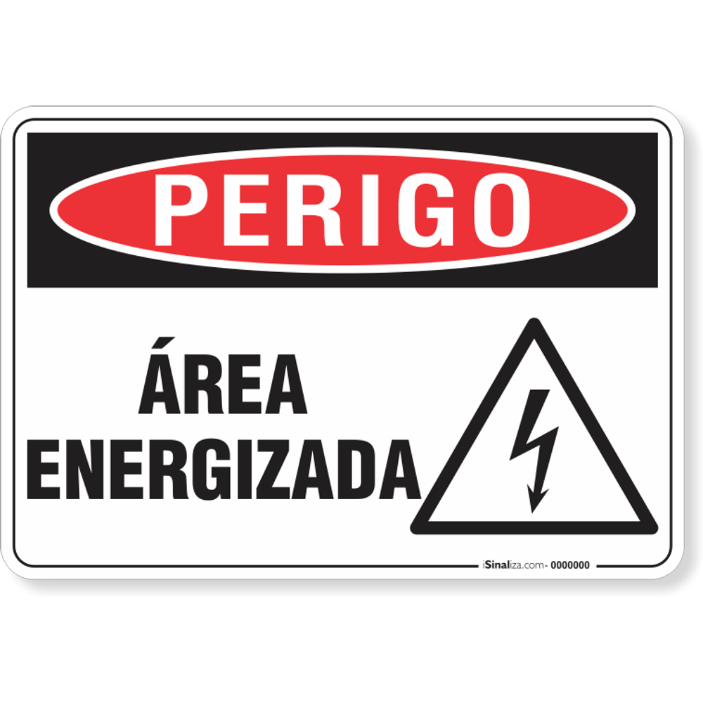 PLACA PERIGO ÁREA ENERGIZADA - isinaliza